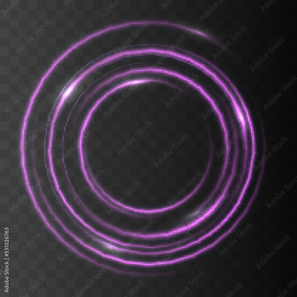 Curve light effect of purple line. Luminous violet circle or twirl ...