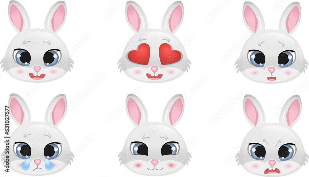 Range of different emotions. Comic faces with various emotions ...