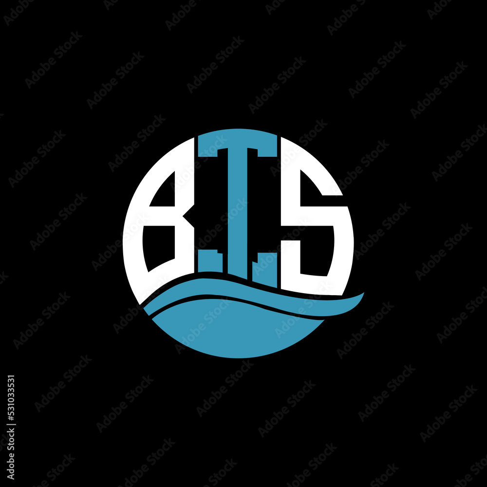BTS logo monogram isolated on circle element design template, BTS ...