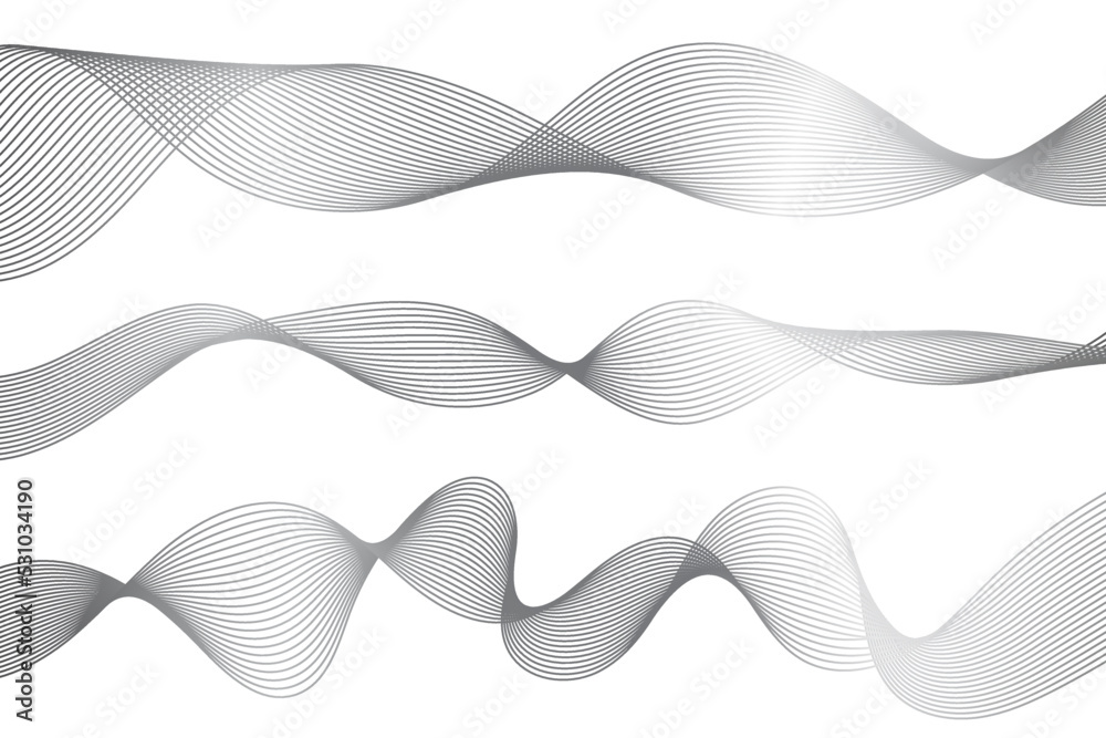 Abstract wavy gray stream element for design on a white background ...