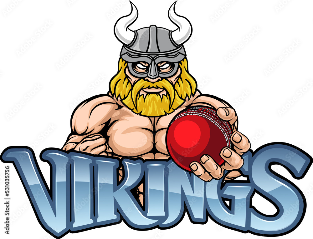 Viking Cricket Sports Mascot Stock Illustration | Adobe Stock