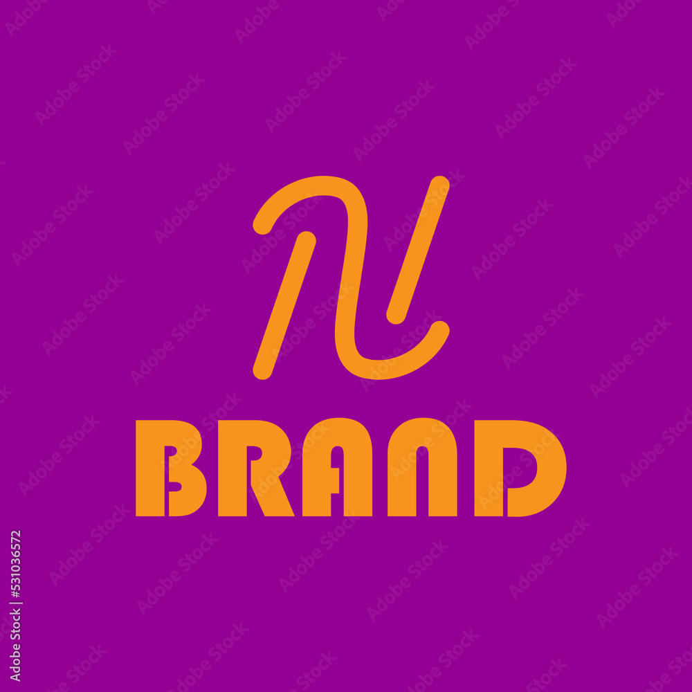 Letter N Signature Template Logo Stock Vector | Adobe Stock