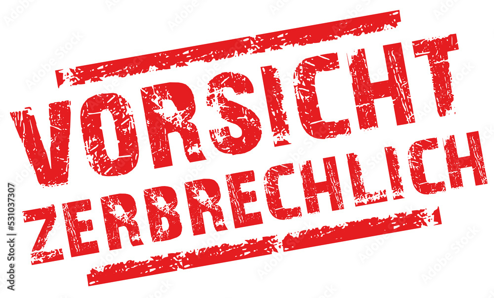 Stempel VORSICHT ZERBRECHLICH Stock Illustration | Adobe Stock