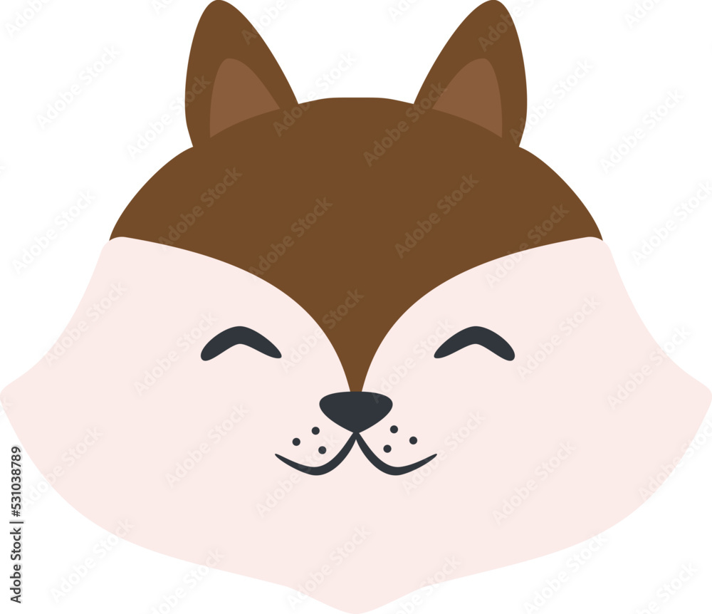 Vector illustration of chipmunk head in cartoon style. Vector chipmunk ...
