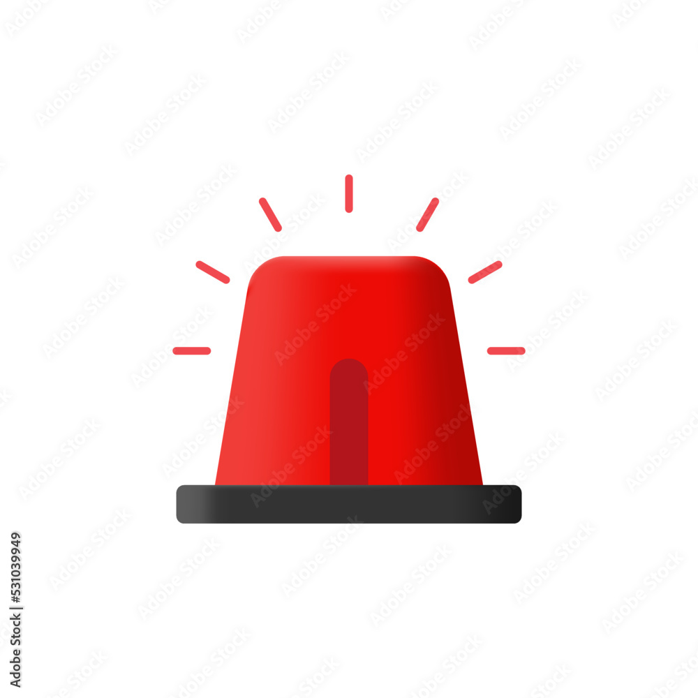 Emergency siren icon in flat style. warning sign, police alarm ...