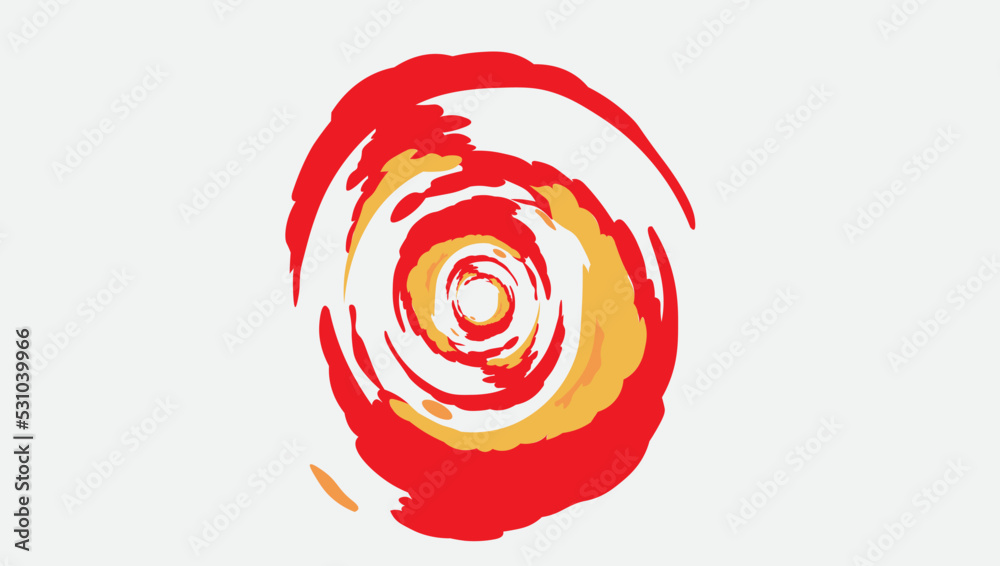Isolated abstract red,orange,yellow circular fire logo. Round shape ...