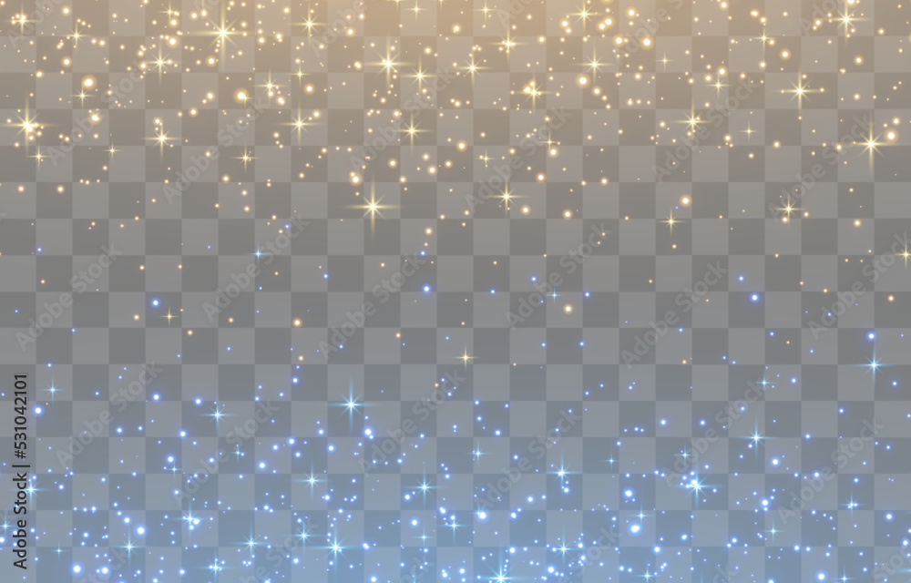 Luminous magical dust, dusty shine. Flying particles of light ...