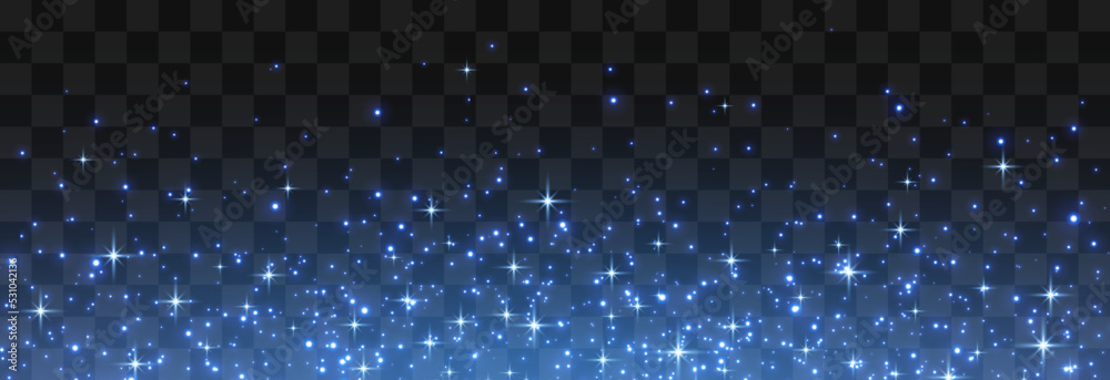 Luminous magical dust, dusty shine. Flying particles of light ...