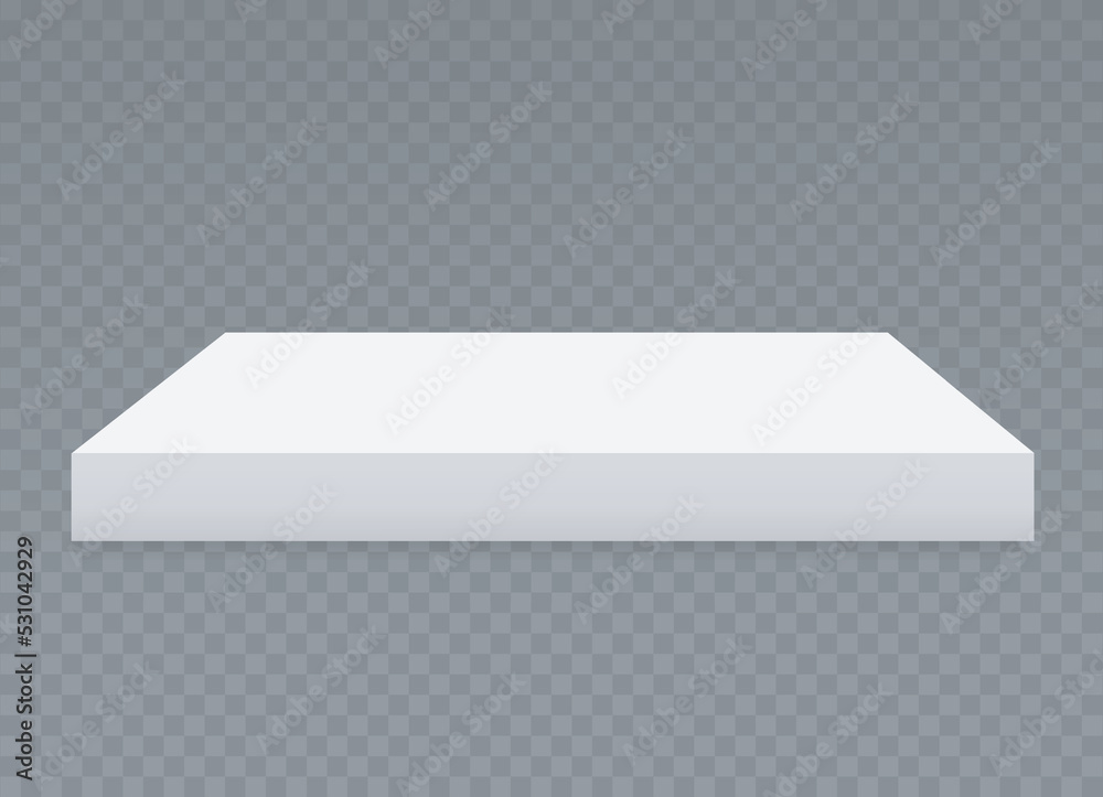 White empty stand, pedestal, scene, box, packaging. Vector realistic ...