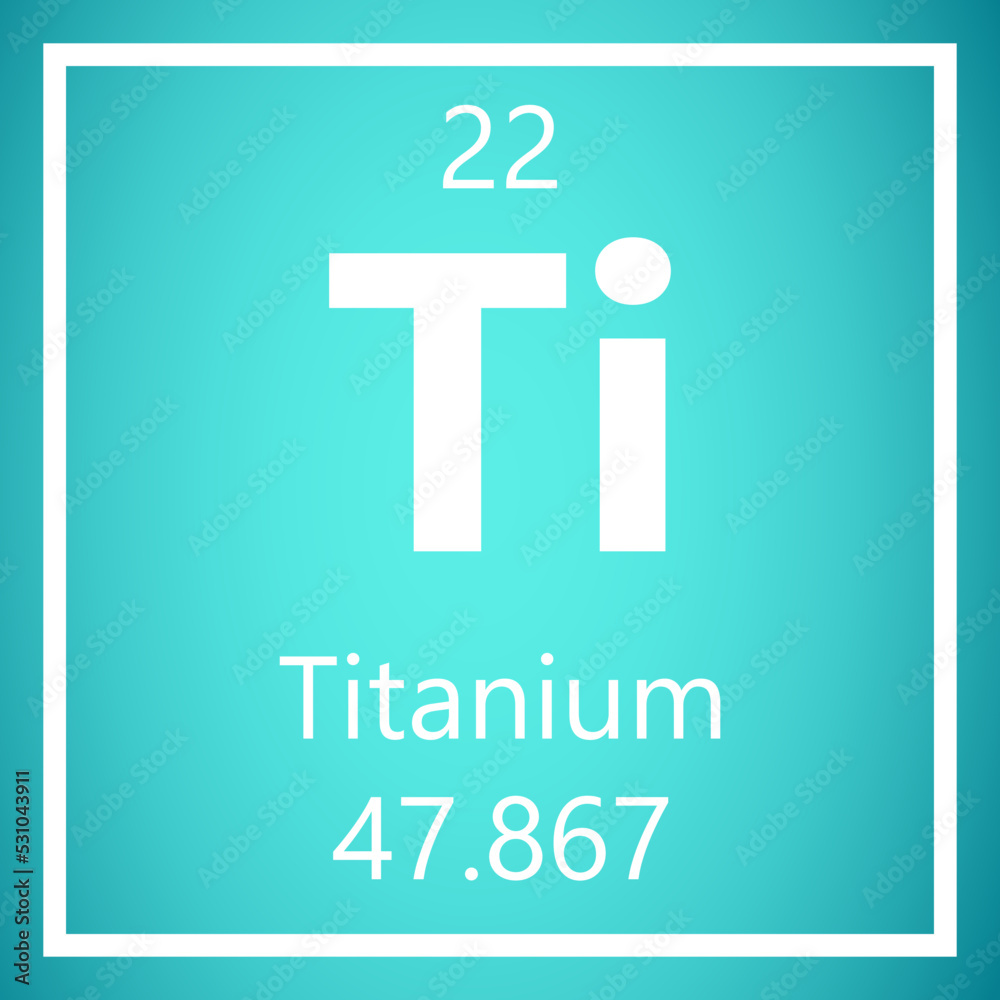 Titanium Ti Periodic Table of Elements, Atomic Mass Vector Illustration ...