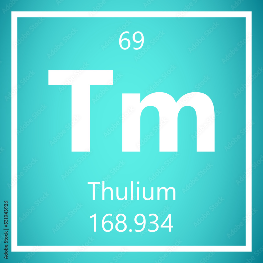 Poster Thulium Tm Periodic Table of Elements, Atomic Mass Vector ...