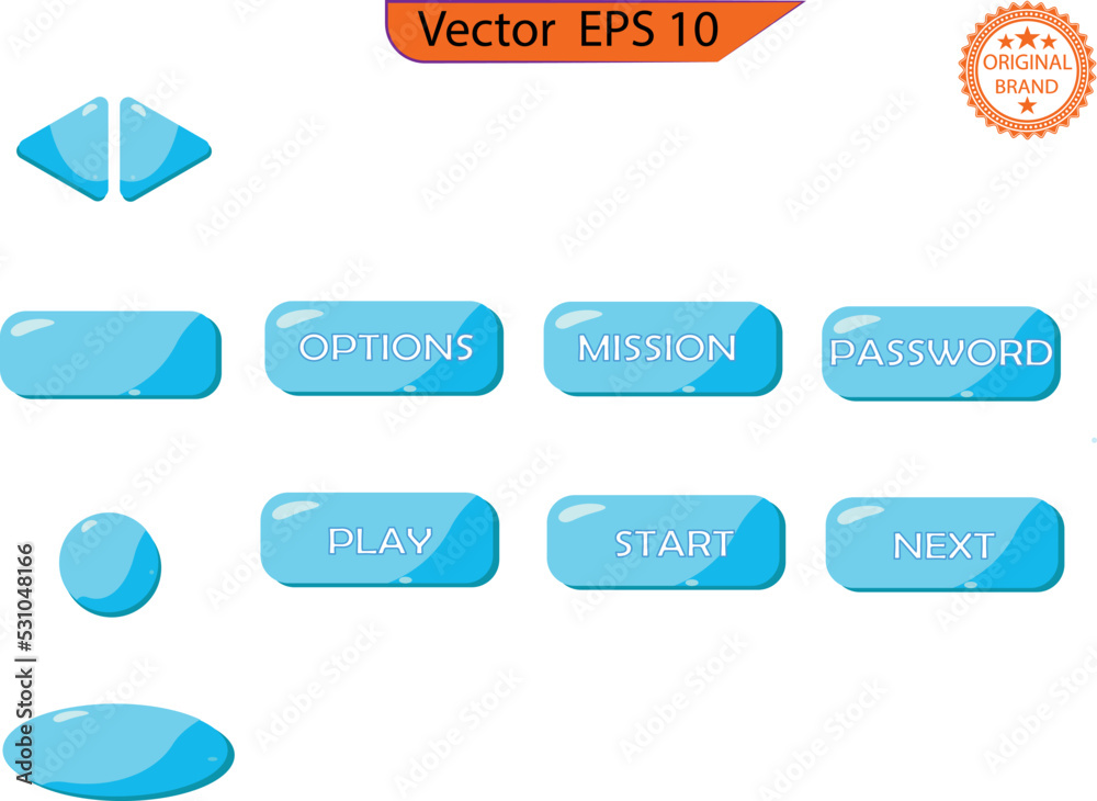 Interface buttons set for space games or apps. Vector illustration ...