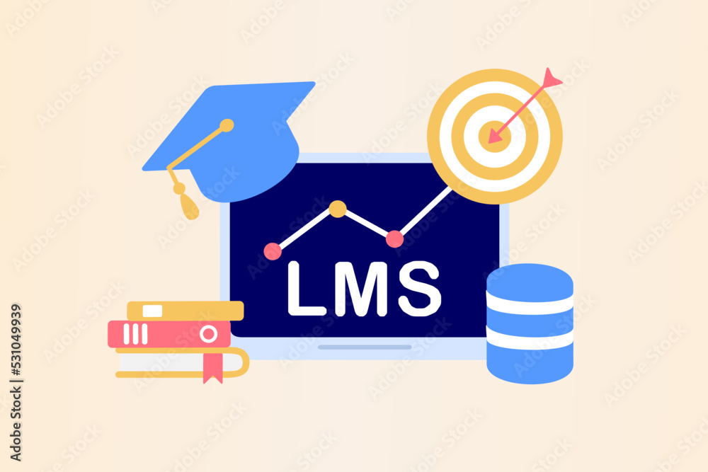LMS, Learning Management System as online education concept ...