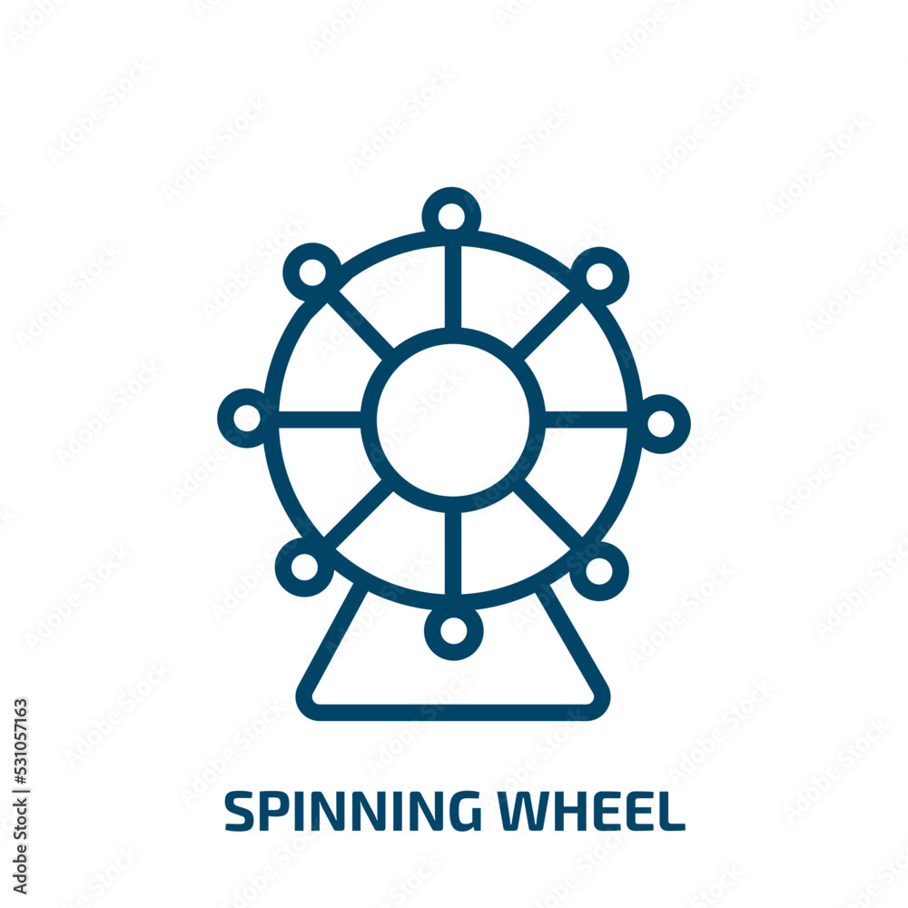 spinning wheel icon from entertainment collection. Thin linear spinning ...