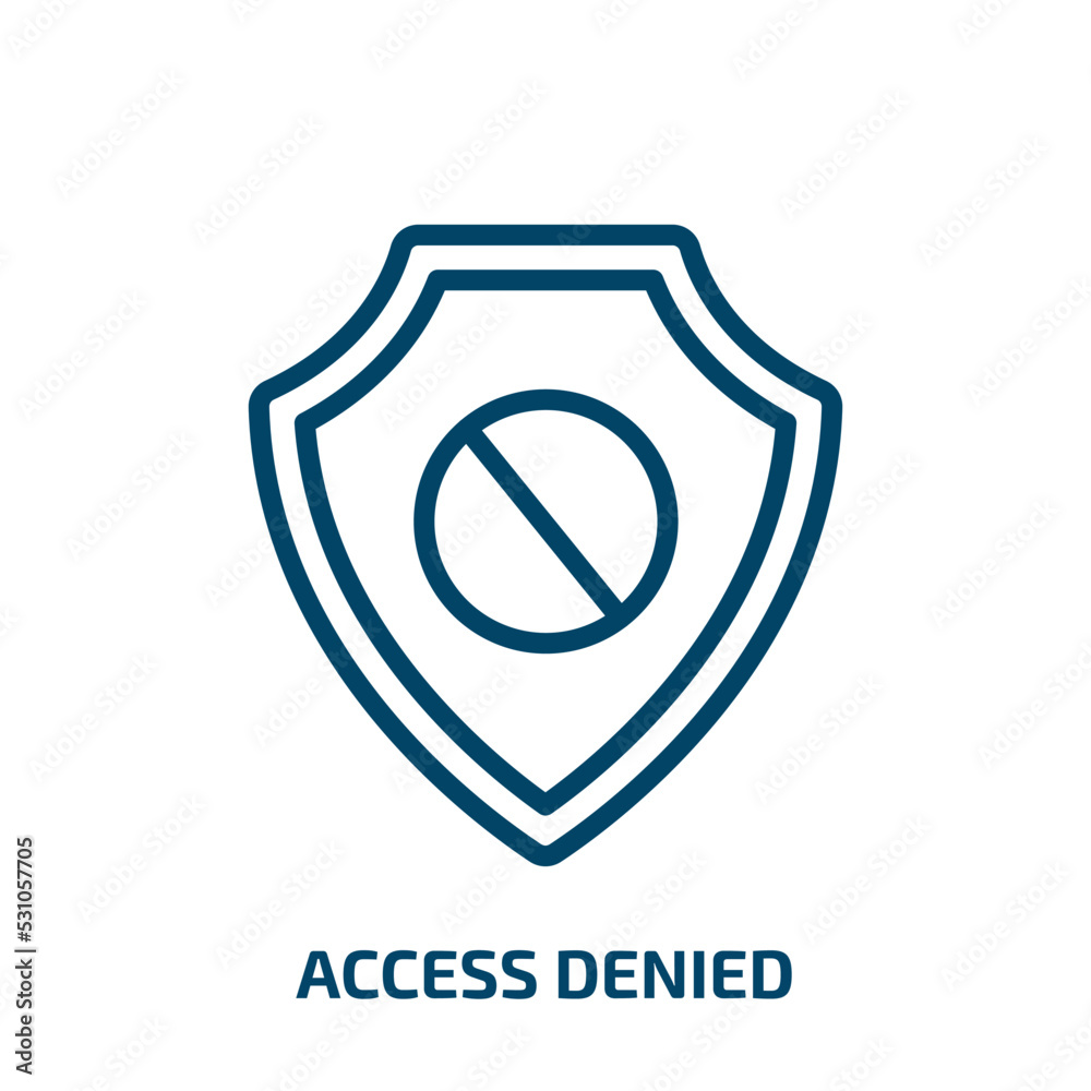 access denied icon from internet security collection. Thin linear access denied, access, denied ...