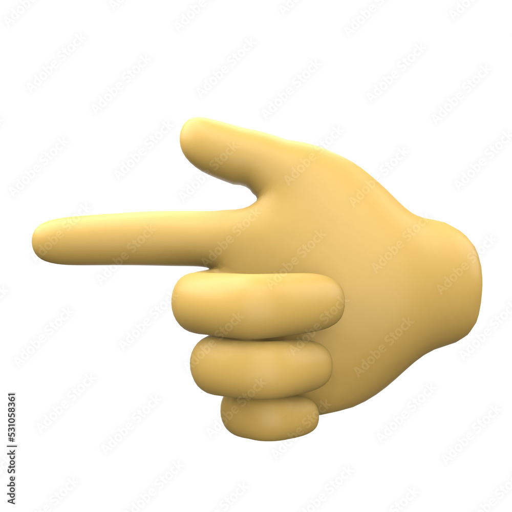 3D Illustration of hand sign emoticon on Transparent PNG Background. 3D ...