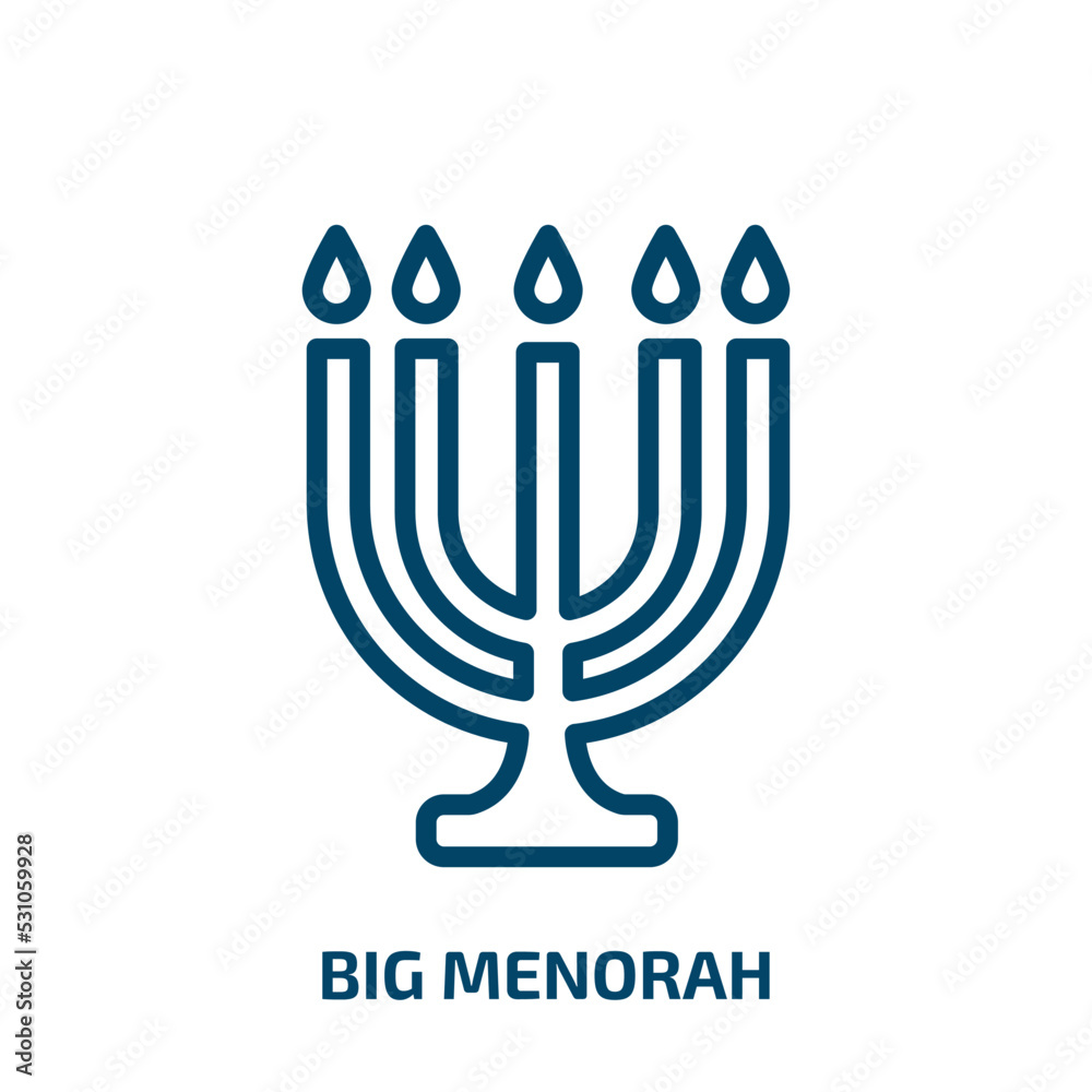 big menorah icon from religion collection. Thin linear big menorah ...