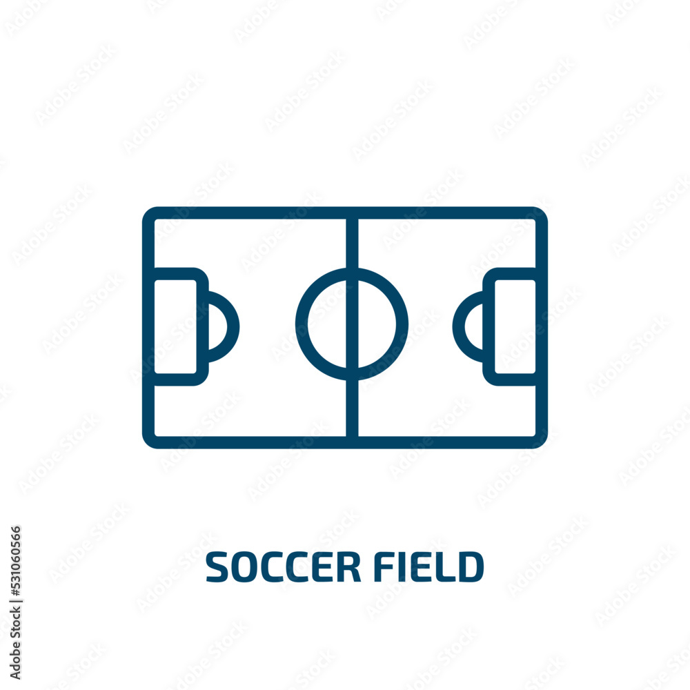 soccer field icon from sport collection. Thin linear soccer field ...