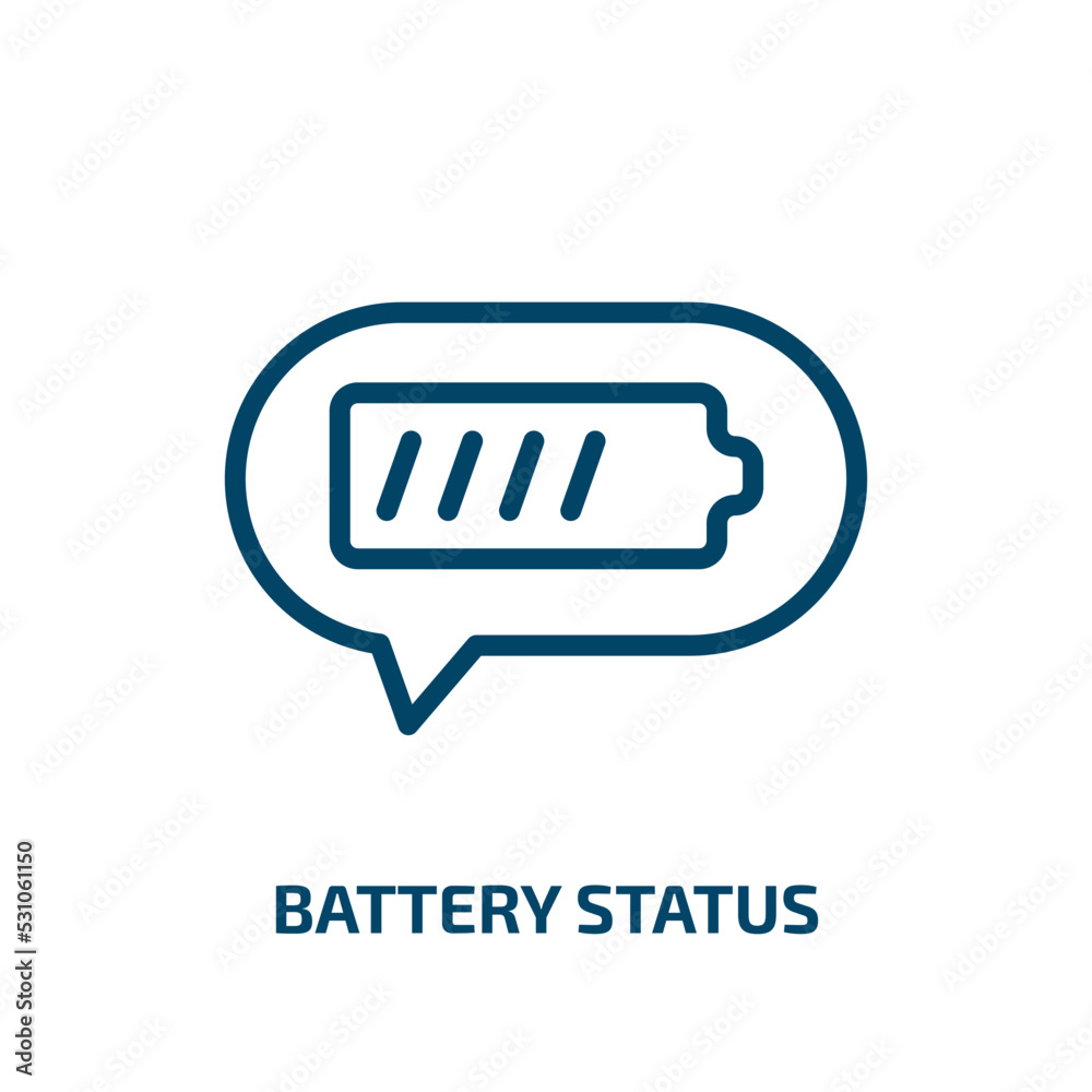 battery status icon from technology collection. Thin linear battery ...