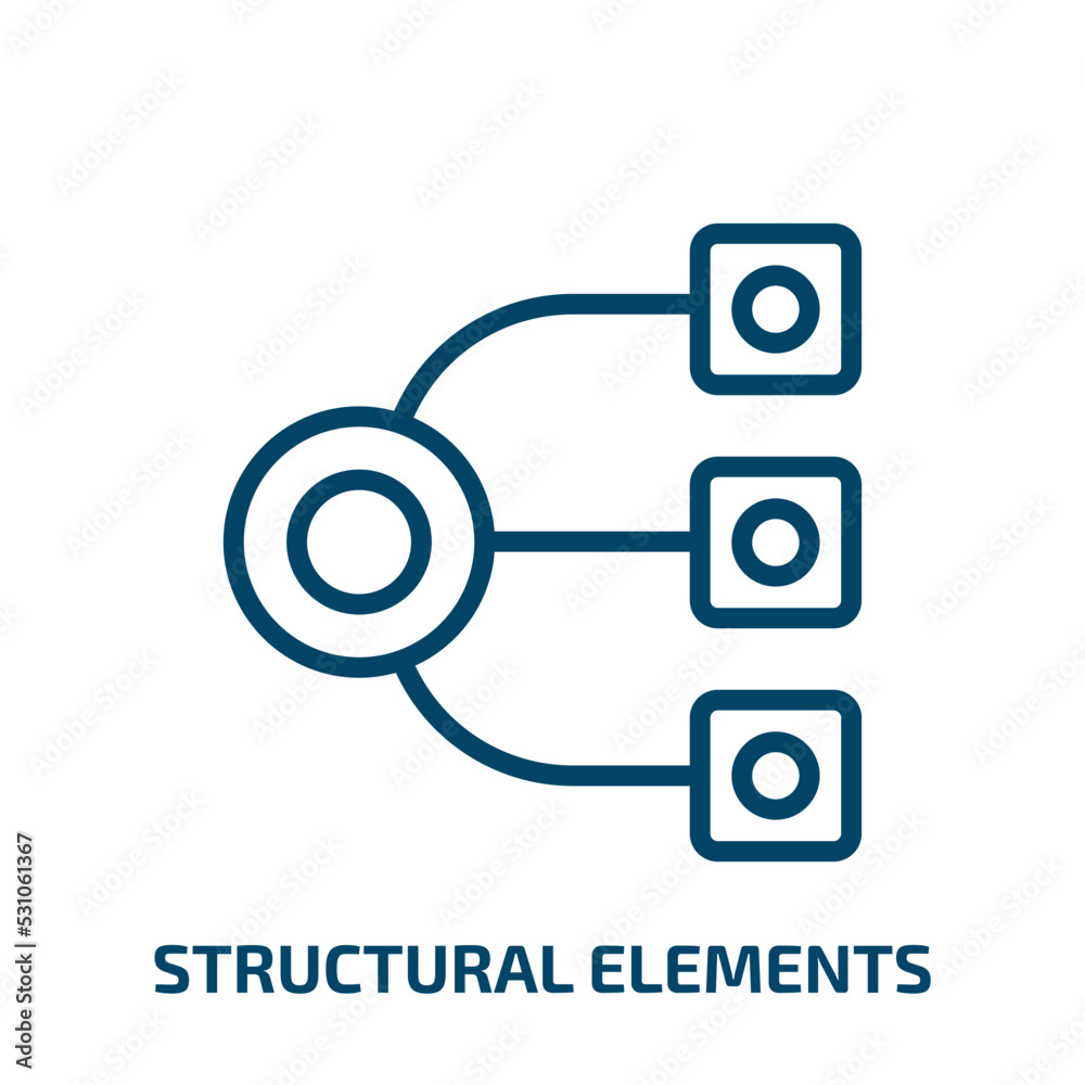 structural elements icon from technology collection. Thin linear structural elements, collection ...