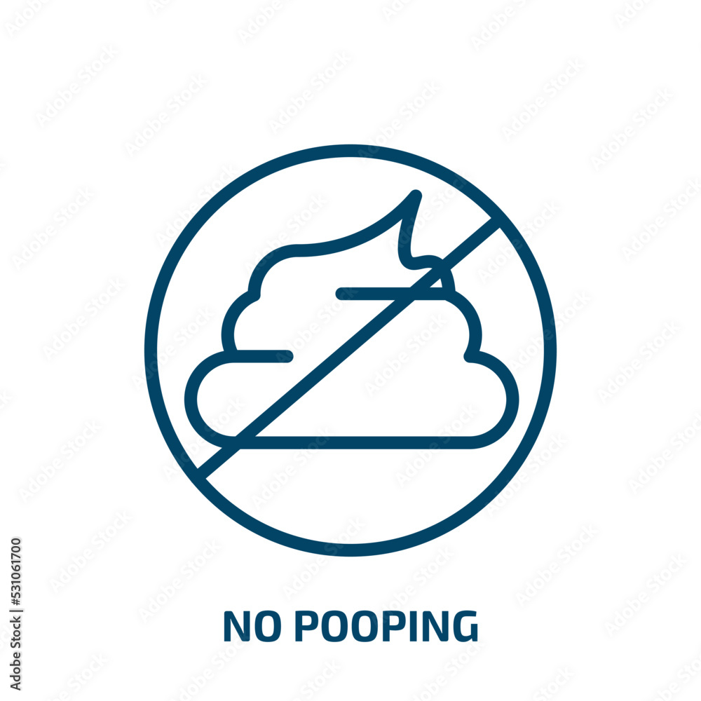 no pooping icon from traffic signs collection. Thin linear no pooping ...