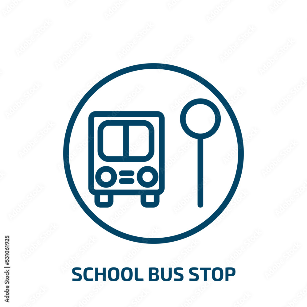 Vecteur Stock school bus stop icon from transport collection. Thin ...