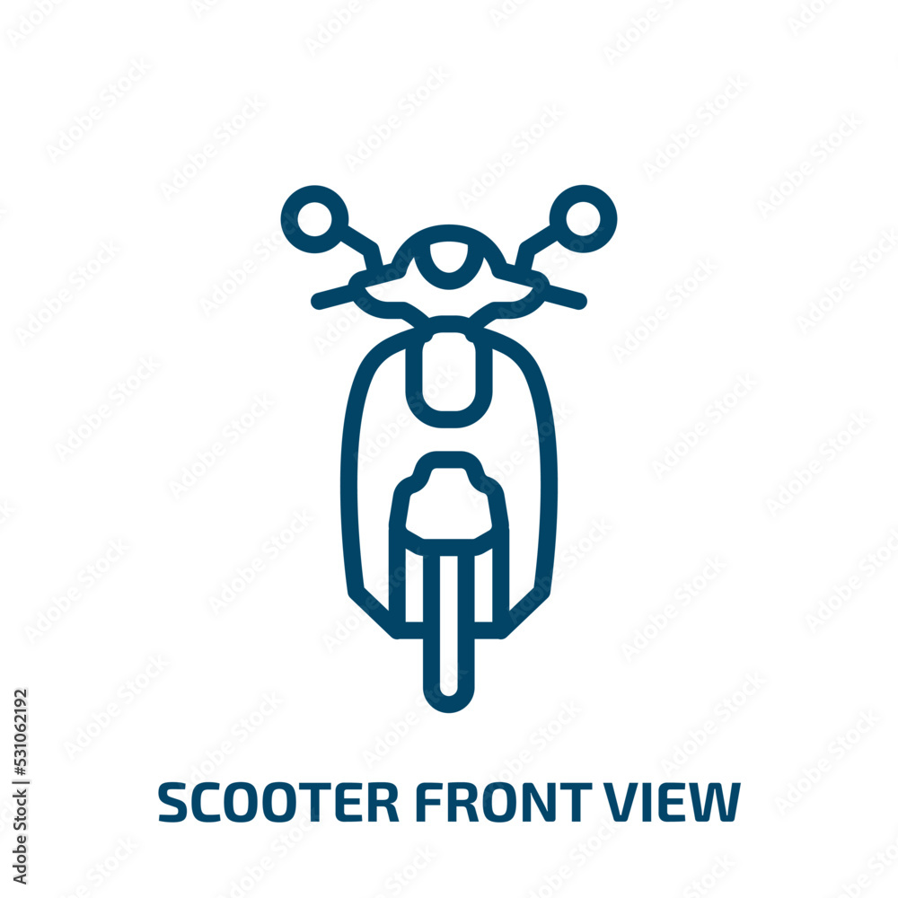 scooter front view icon from transportation collection. Thin linear ...