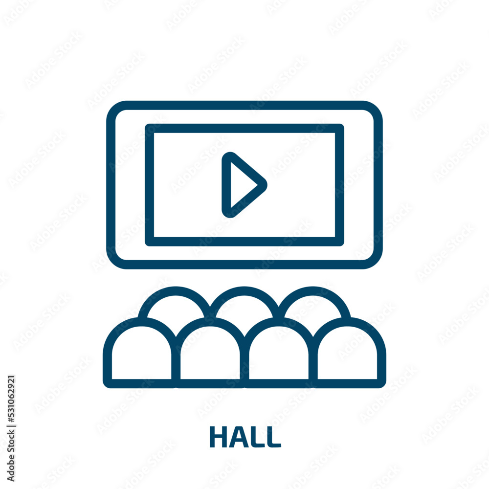 hall icon from user interface collection. Thin linear hall, office ...