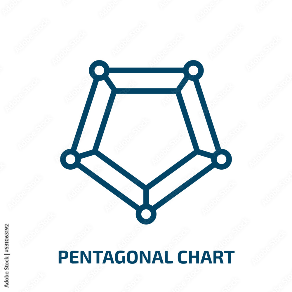 pentagonal chart icon from user interface collection. Thin linear pentagonal chart, infographic ...