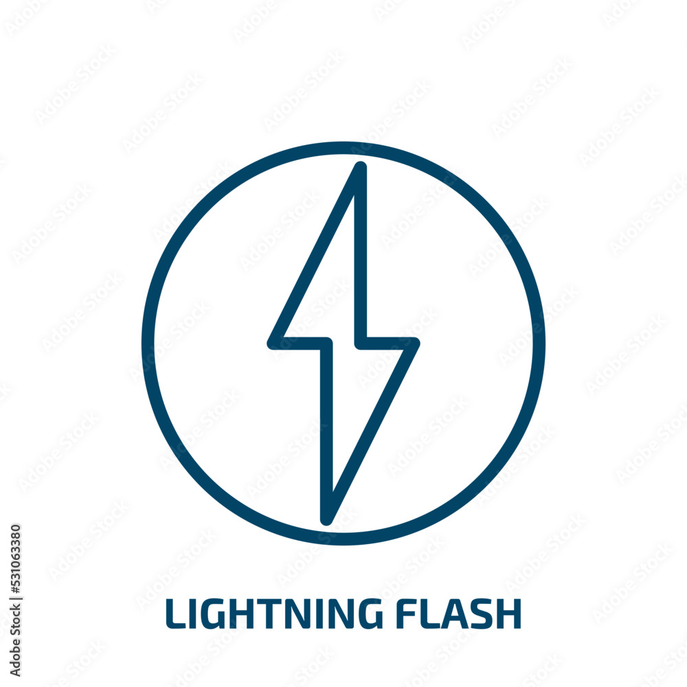 lightning flash icon from user interface collection. Thin linear ...