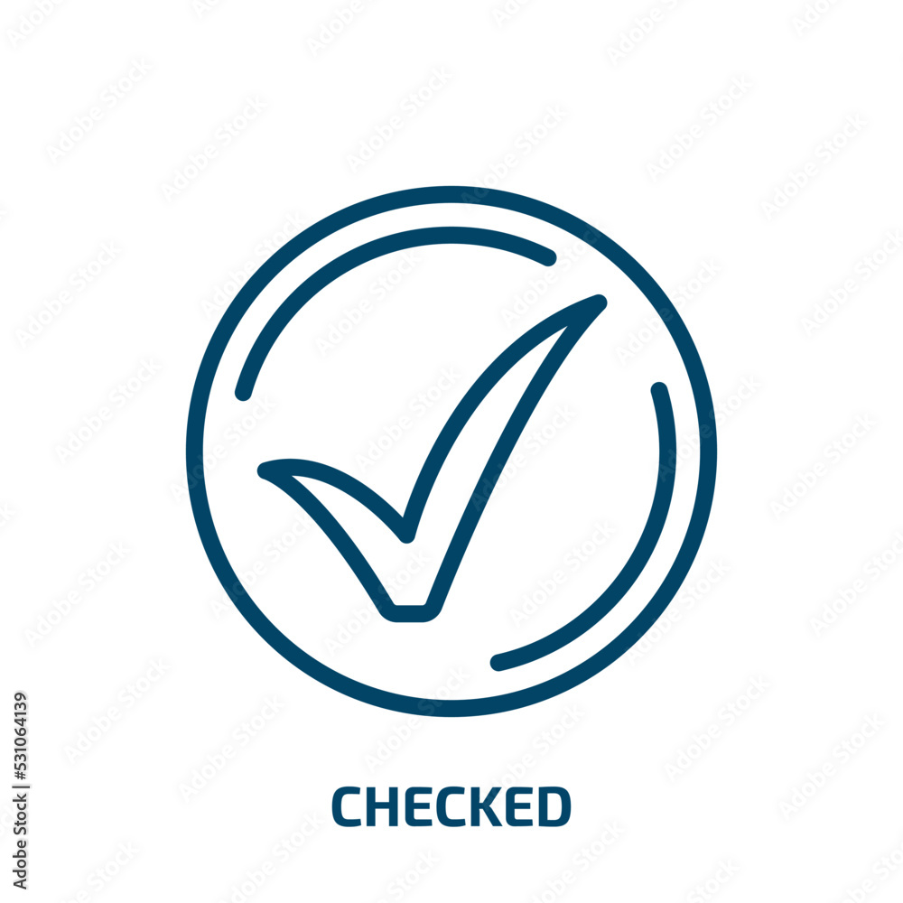 checked icon from user interface collection. Thin linear checked, check ...