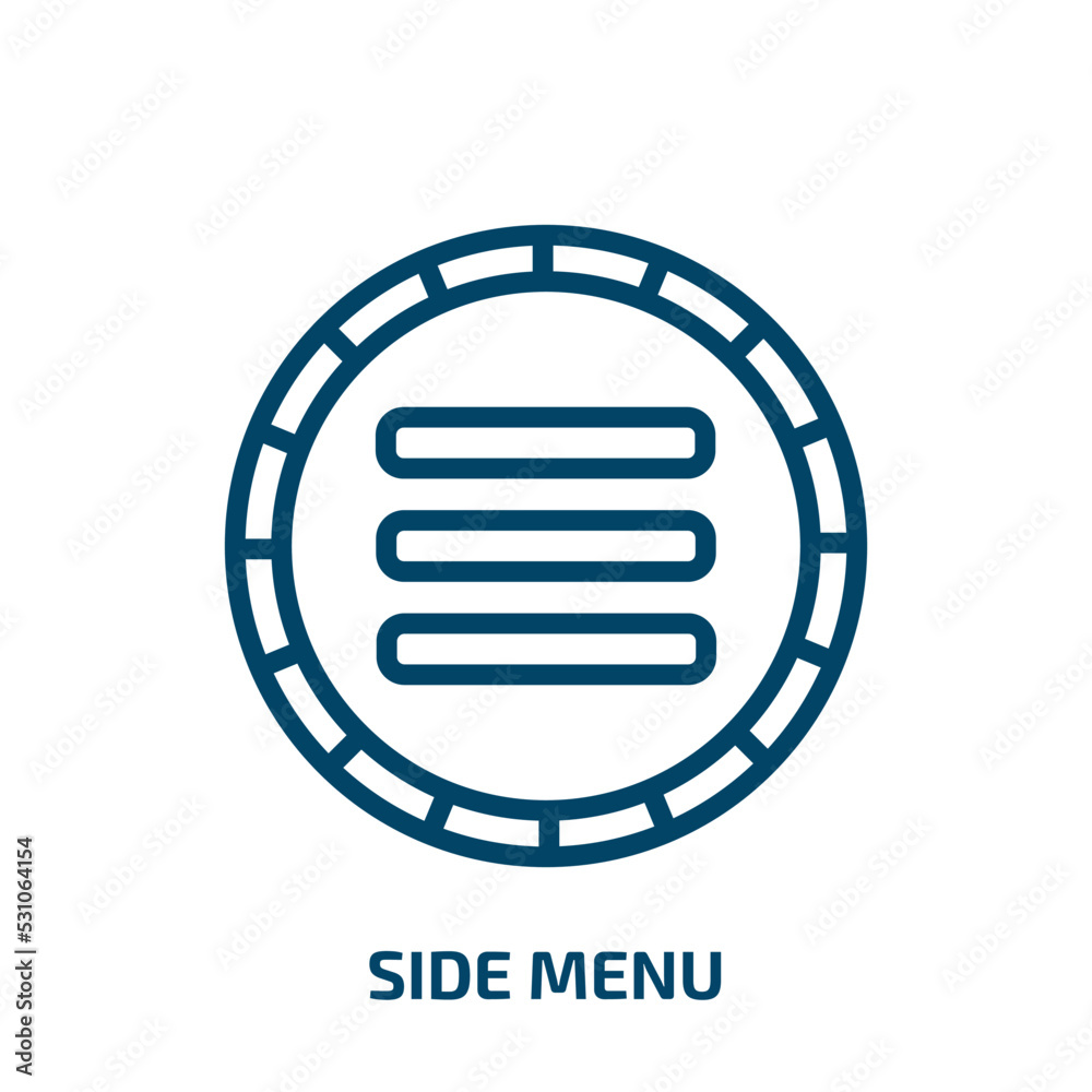 side menu icon from user interface collection. Thin linear side menu ...