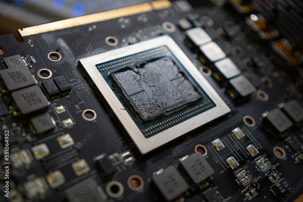 Kuala Lumpur - Sept 9th 2022 : Close up view of AMD Radeon VII PCB ...