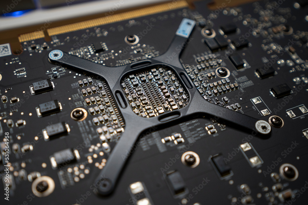 Kuala Lumpur - Sept 9th 2022 : Close up view of AMD Radeon VII PCB ...