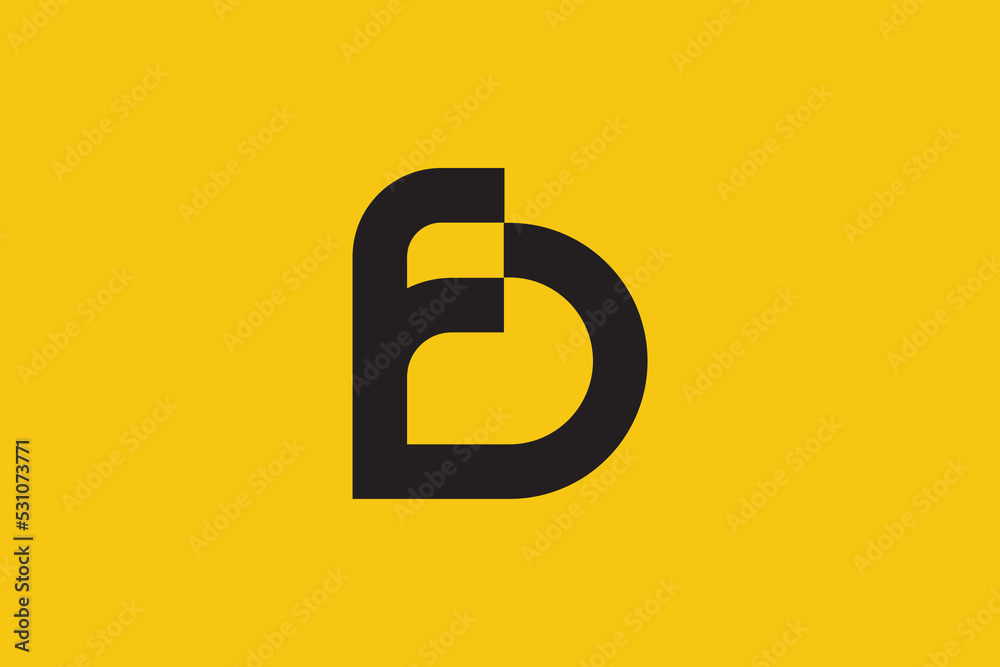 Vecteur Stock Minimal DF logo. Icon of a FD letter on a luxury ...