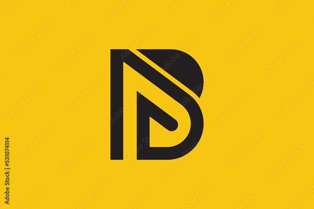 Minimal DB logo. Icon of a BD letter on a luxury background. Logo idea ...