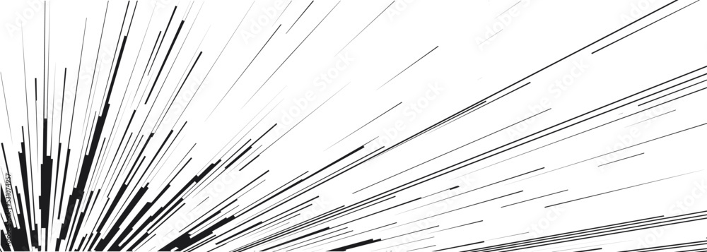 Comic book speed lines vector black white color stripe for manga speed ...