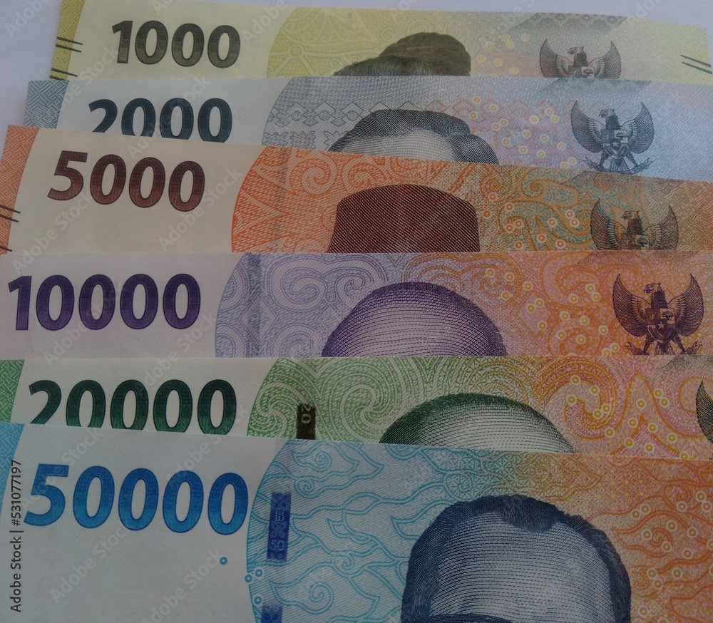 Indonesian Rupiah money. Banknotes from Rp. 1000 to Rp. 50,000 - New ...
