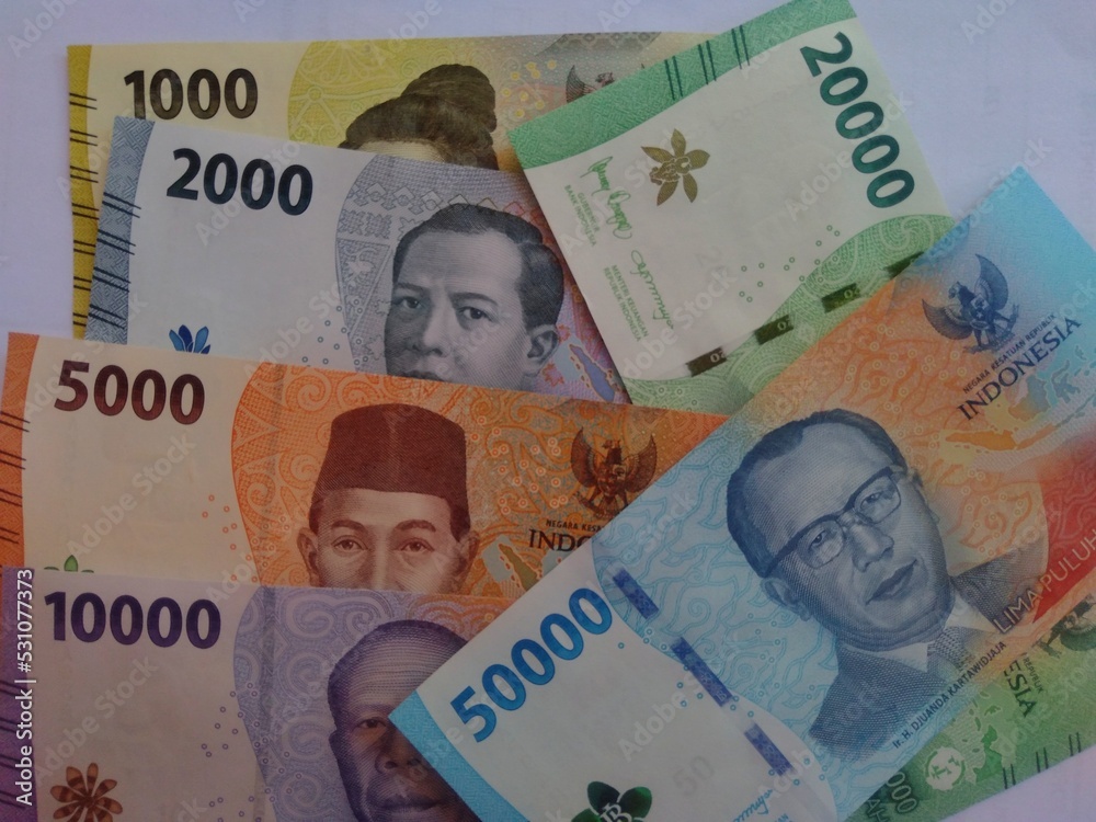 Indonesian Rupiah money. Banknotes from Rp. 1000 to Rp. 50,000 - New ...