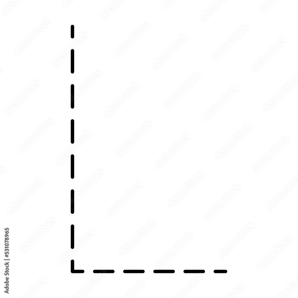 Tracing Alphabet letter L prewriting dotted line element for ...