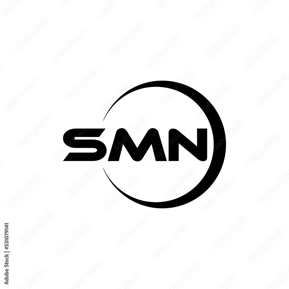 SMN letter logo design with white background in illustrator, cube logo ...