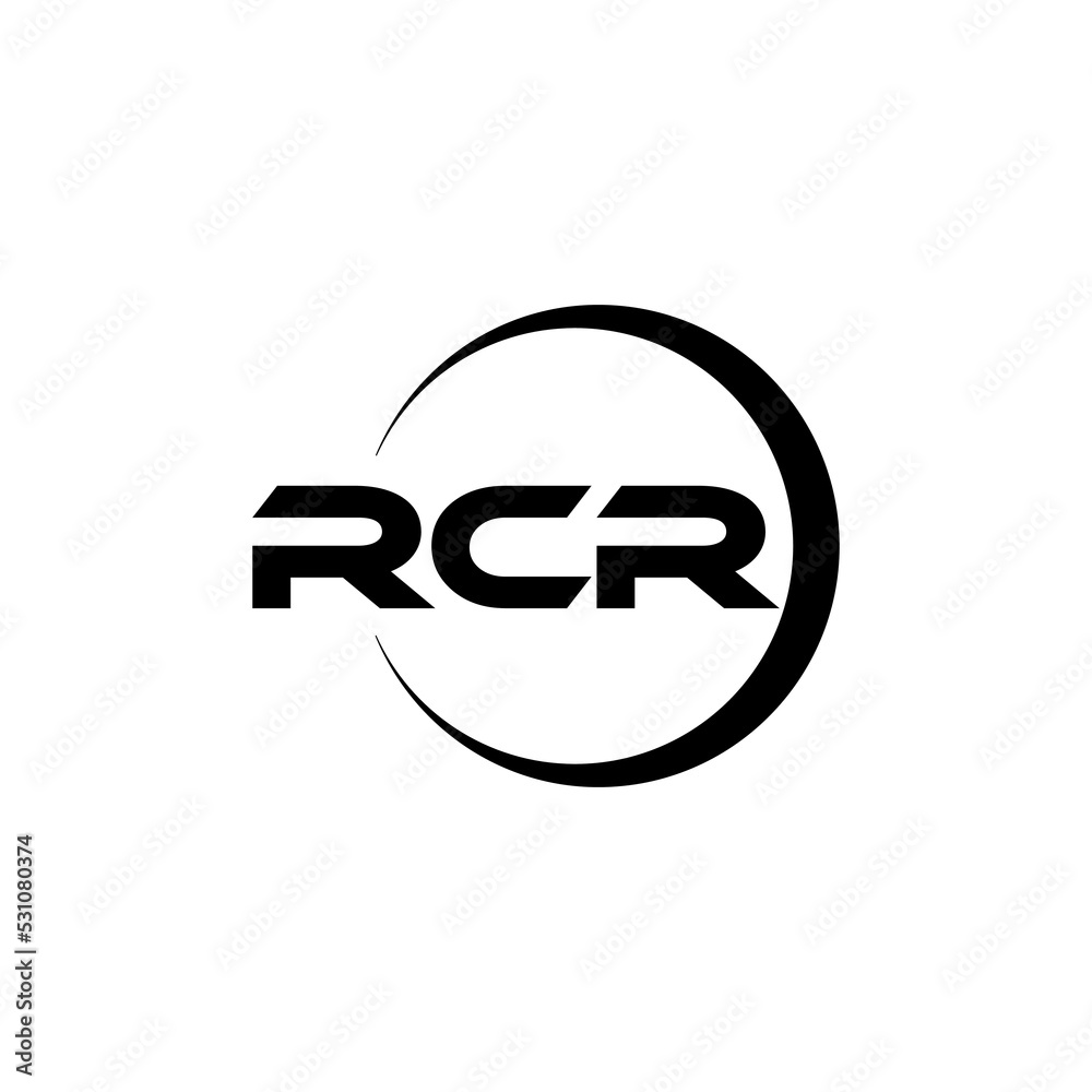 RCR letter logo design with white background in illustrator, cube logo ...