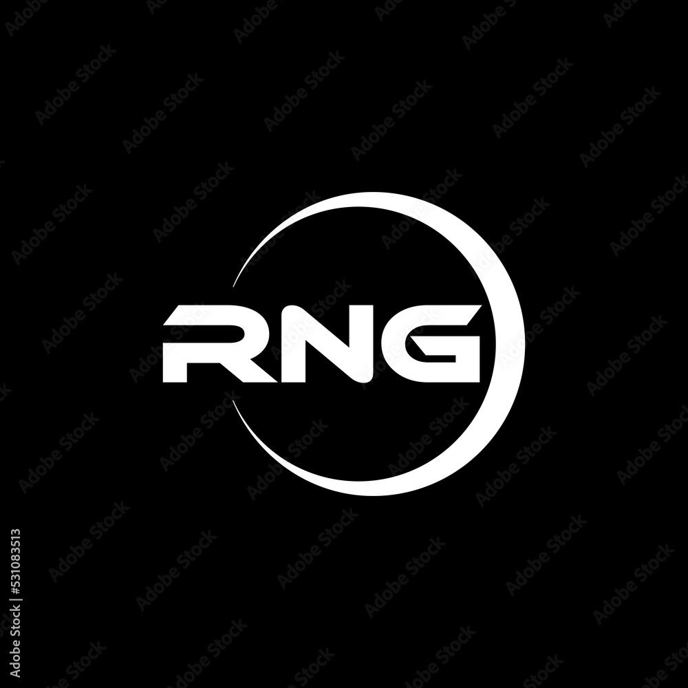 RNG letter logo design with black background in illustrator, cube logo ...