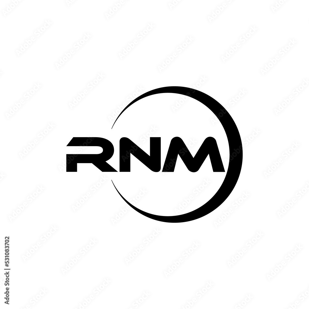 RNM letter logo design with white background in illustrator, cube logo ...