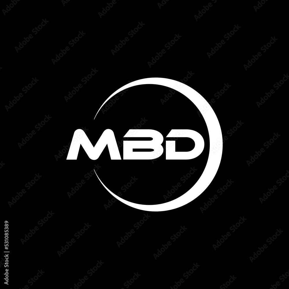MBD letter logo design with black background in illustrator, cube logo ...