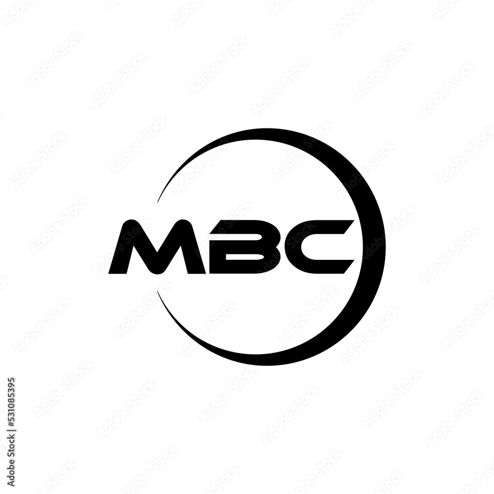 MBC letter logo design with white background in illustrator, cube logo ...