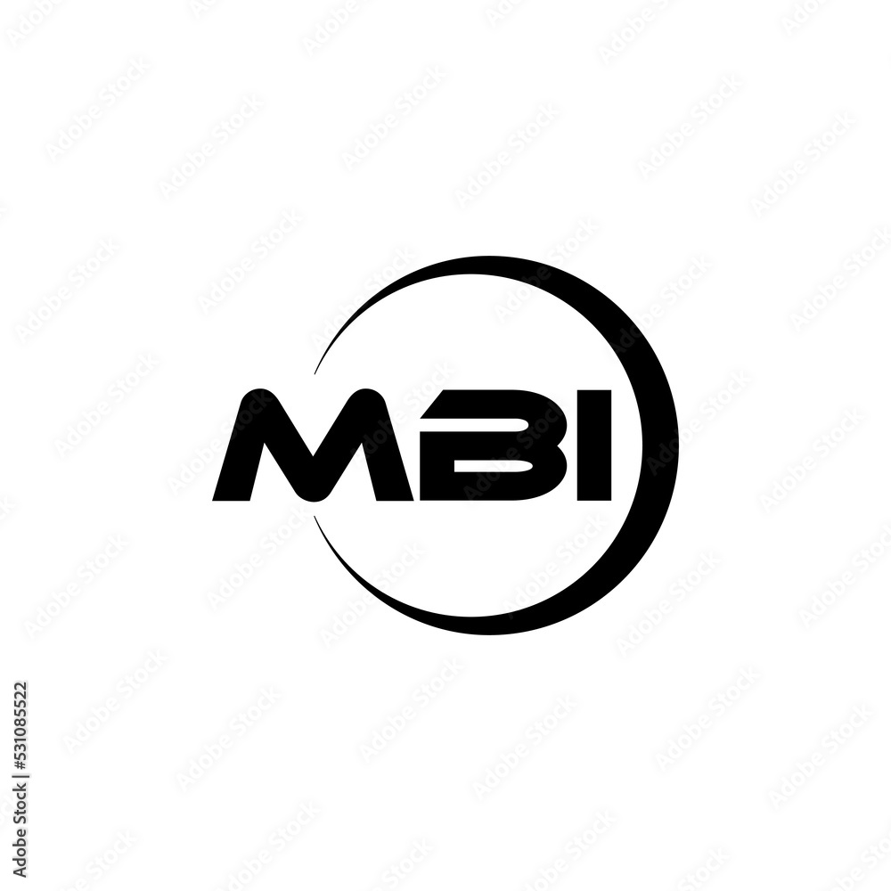 MBI letter logo design with white background in illustrator, cube logo ...