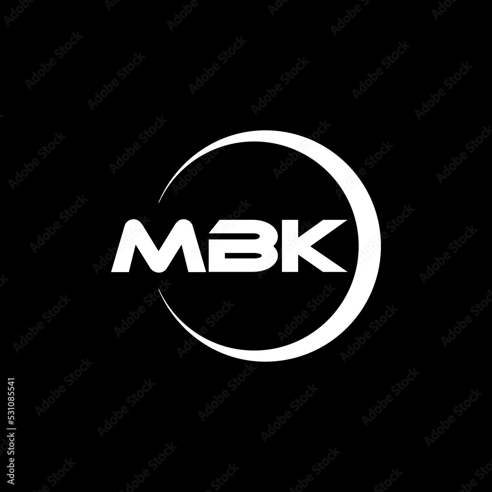 MBK letter logo design with black background in illustrator, cube logo ...