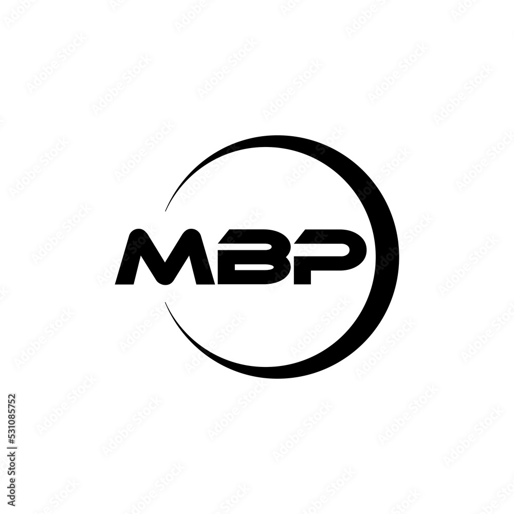 MBP letter logo design with white background in illustrator, cube logo ...