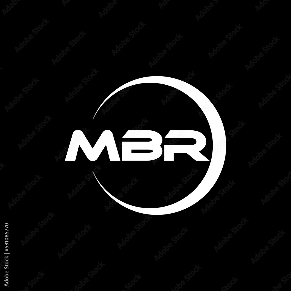 MBR letter logo design with black background in illustrator, cube logo ...